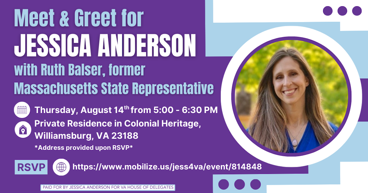 🎉 Meet & Greet for Jessica Anderson with former MA State Rep Ruth B ...