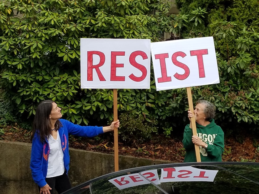 Protest and Resist in Garden Home · Indivisible