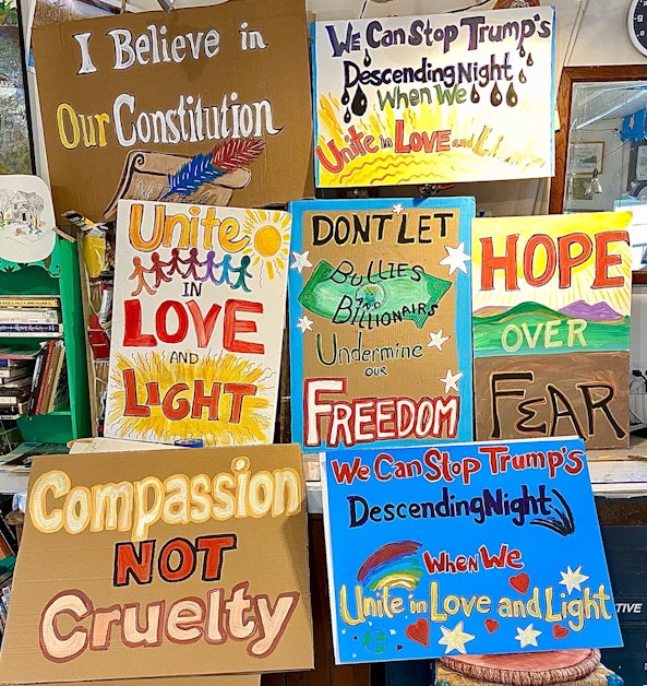 Sign-Making For Democracy on Zoom · Indivisible