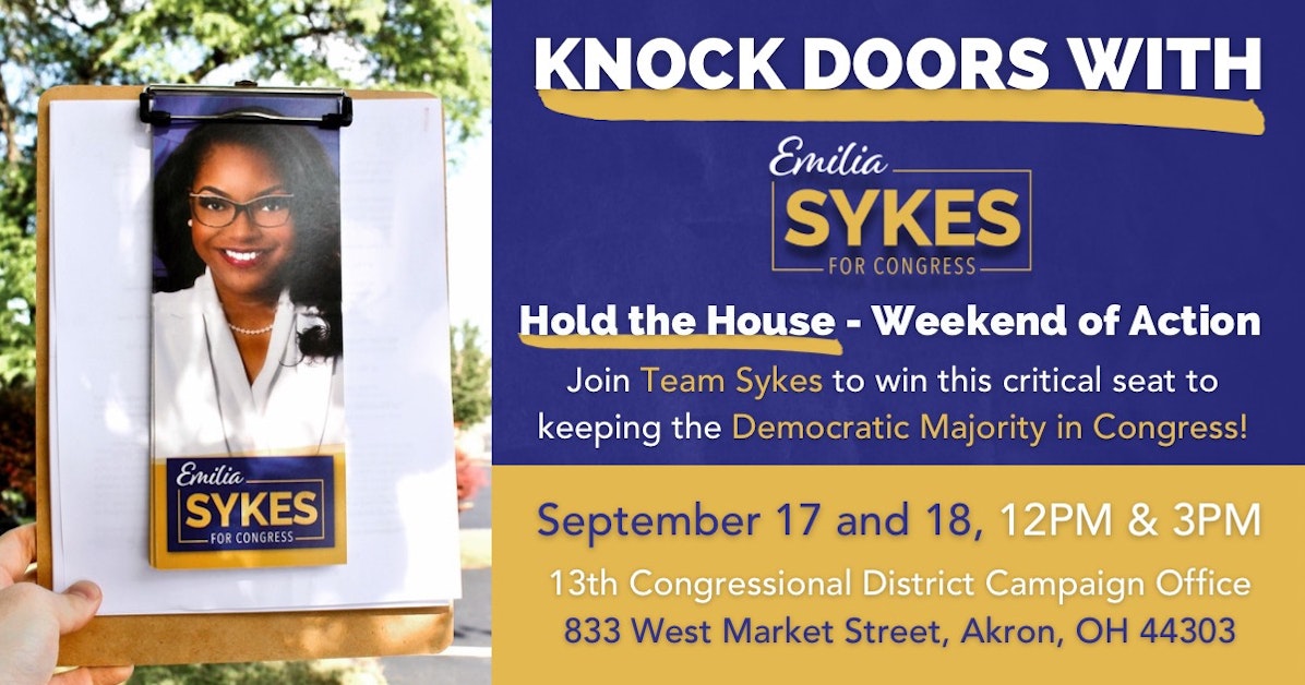 Weekend of Action with Emilia Sykes for Congress · Mobilize