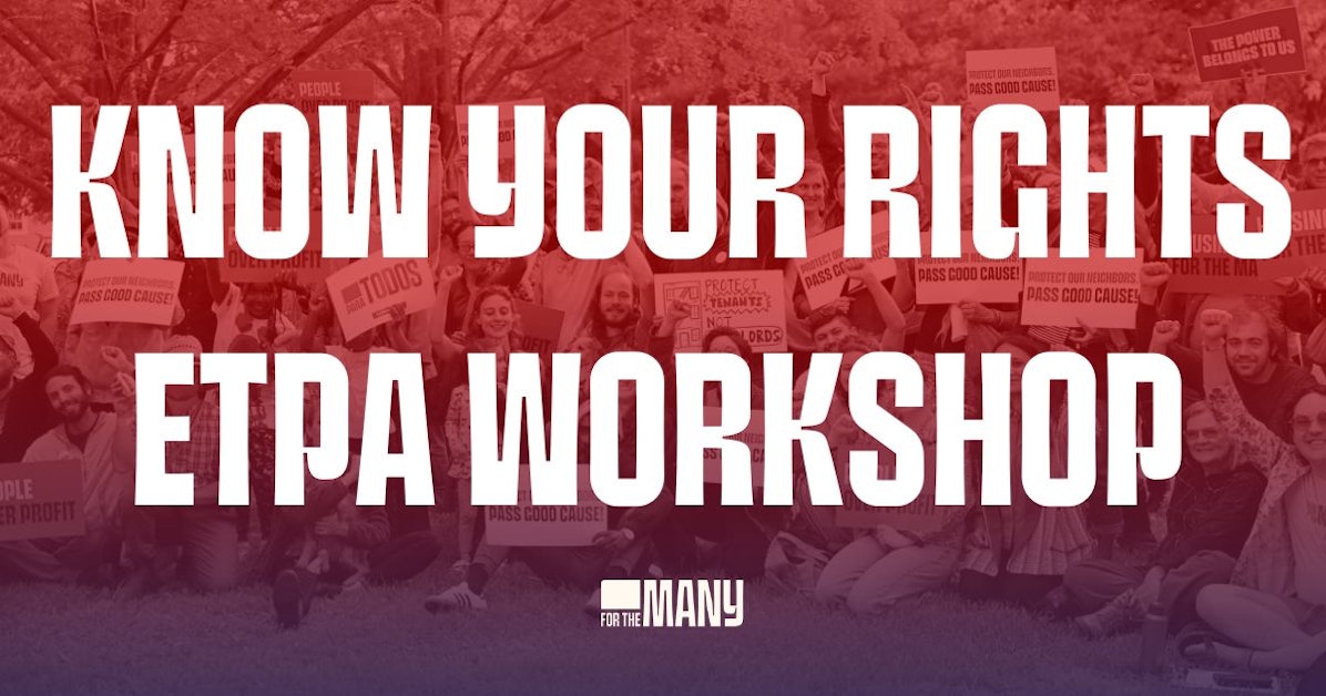 Know Your Rights workshop · For The Many