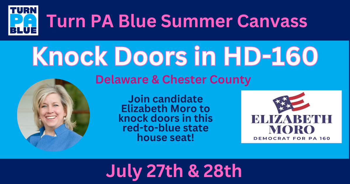 Turn PA Blue Summer Canvass: Elizabeth Moro for PA State House · The Union