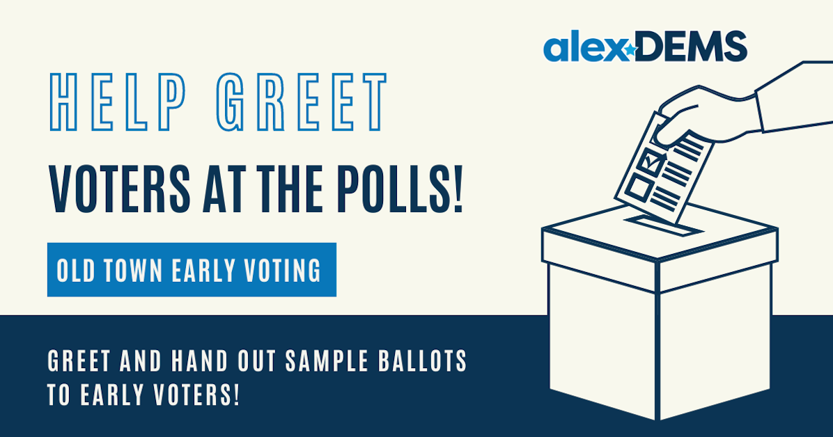 AlexDems General Election Early Voting Poll Greeting at Alexandria City ...