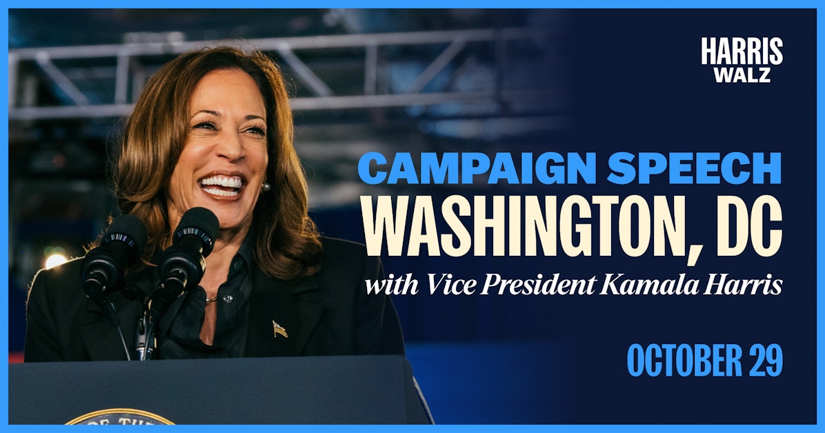 Campaign Speech in Washington, DC with Vice President Kamala Harris ...