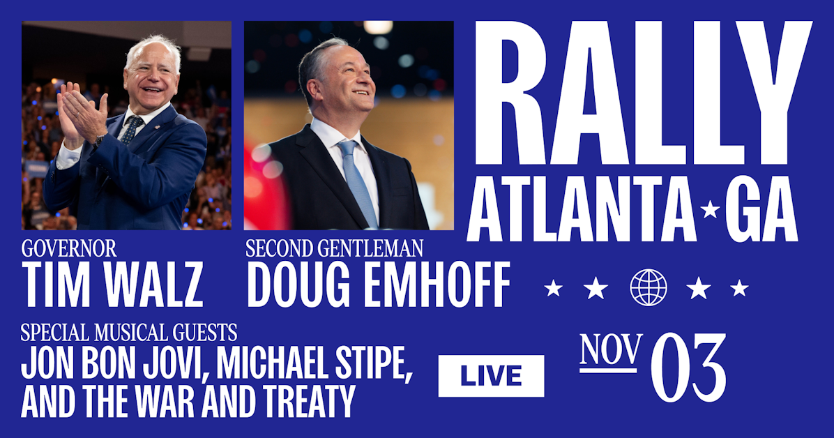 Atlanta Rally with Governor Tim Walz, Second Gentleman Doug Emhoff, and ...