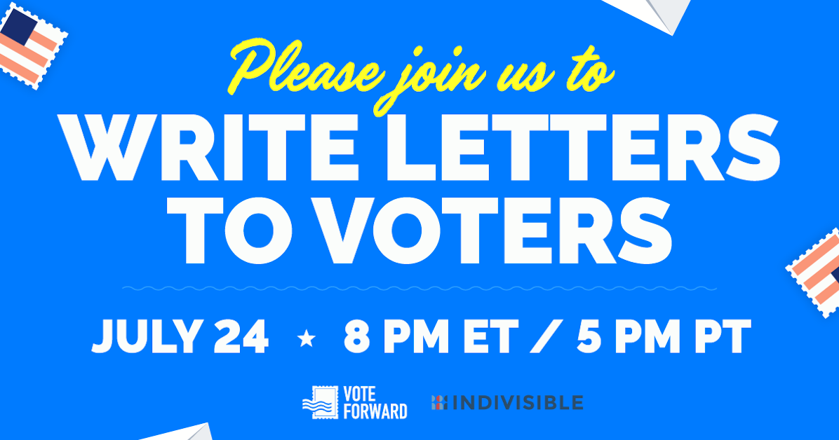 Write Letters to Voters with Vote Forward and Indivisible · Vote Forward