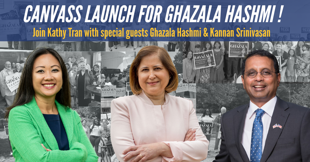 Join Kathy Tran & Canvass for Ghazala Hashmi! - Special Guests Ghazala ...