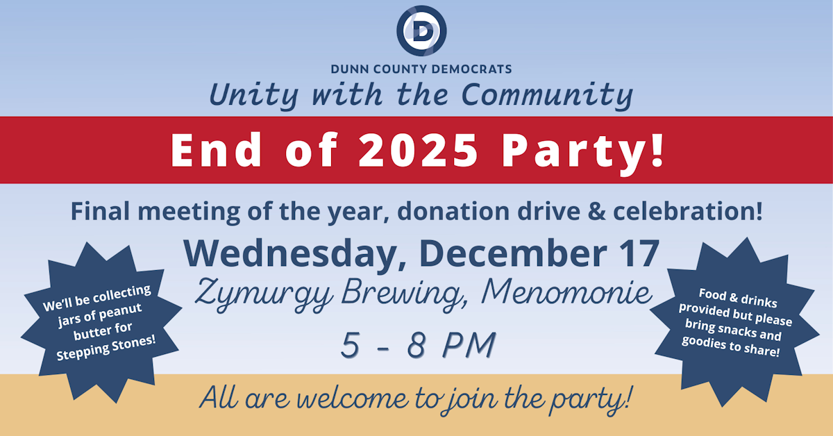 Dunn County Democrats 2025 Year End Party! · WisDems