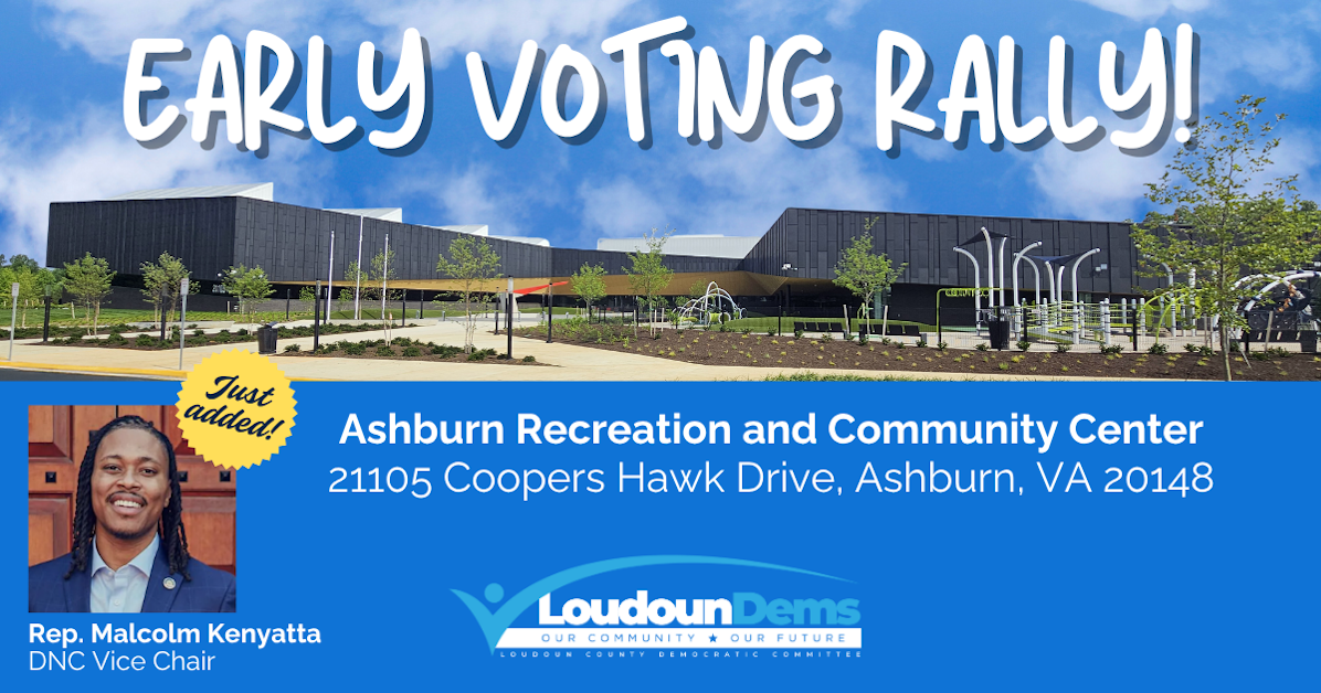 Ashburn Early Voting Rally featuring Malcolm Kenyatta, Del. Reid, and ...