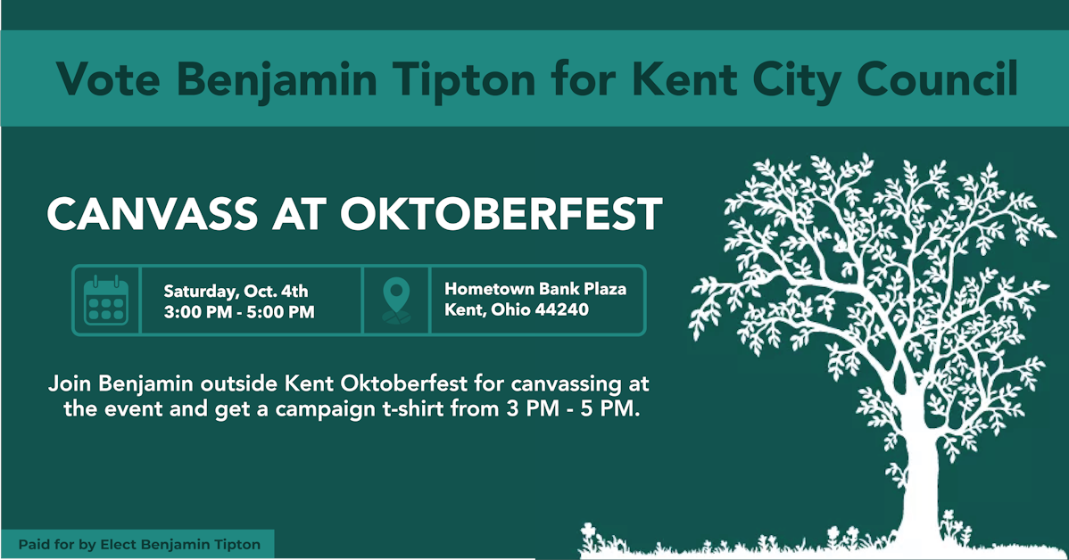Canvass with Benjamin Tipton at Kent Oktoberfest · Portage County ...