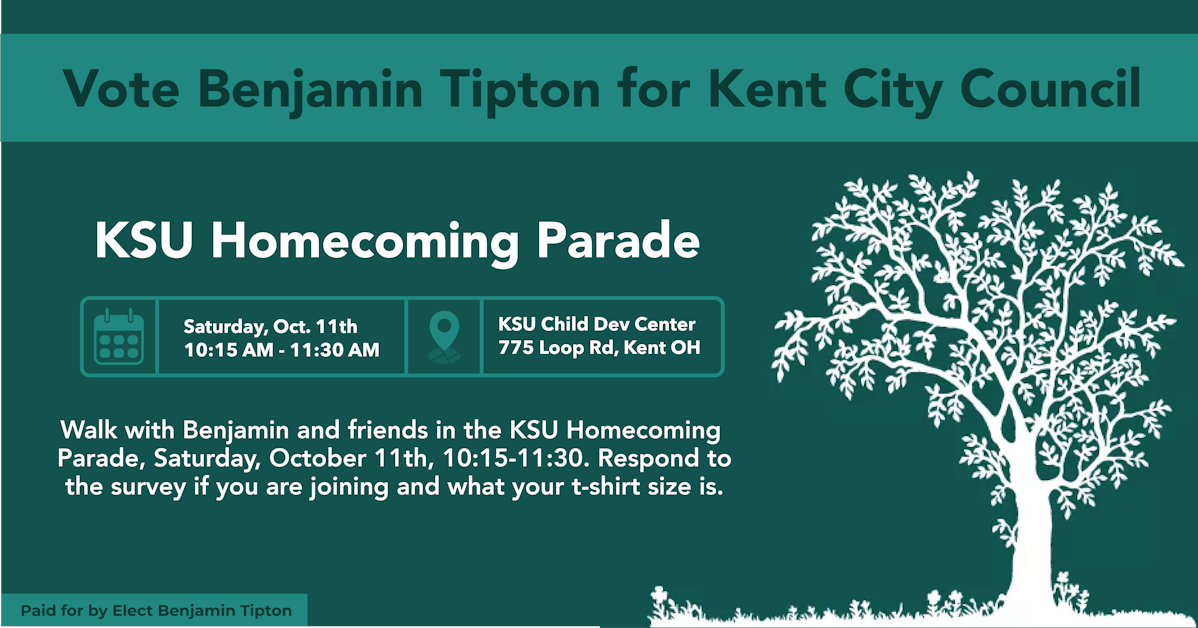 Walk with Benjamin Tipton in the KSU Homecoming Parade · Fairfield ...