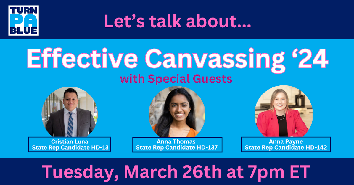 Effective Canvassing '24 with Red to Blue State House Candidates & the ...