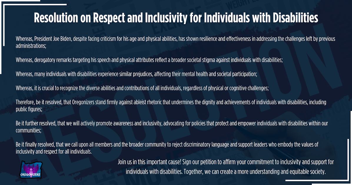 Resolution on Respect and Inclusivity for Individuals with Disabilities ...