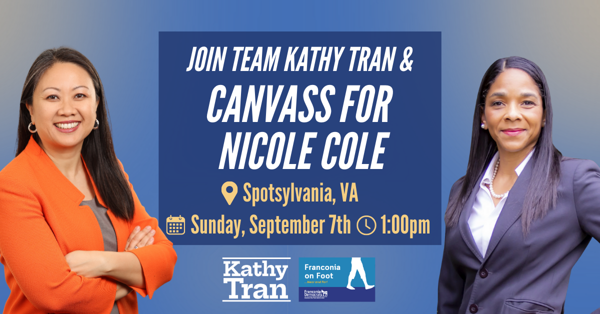 Join Team Tran and Canvass for Nicole Cole! 🏘️ · Mobilize
