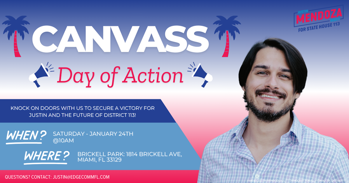 Knock on Doors with Justin Mendoza-Routt in Miami! · Mobilize