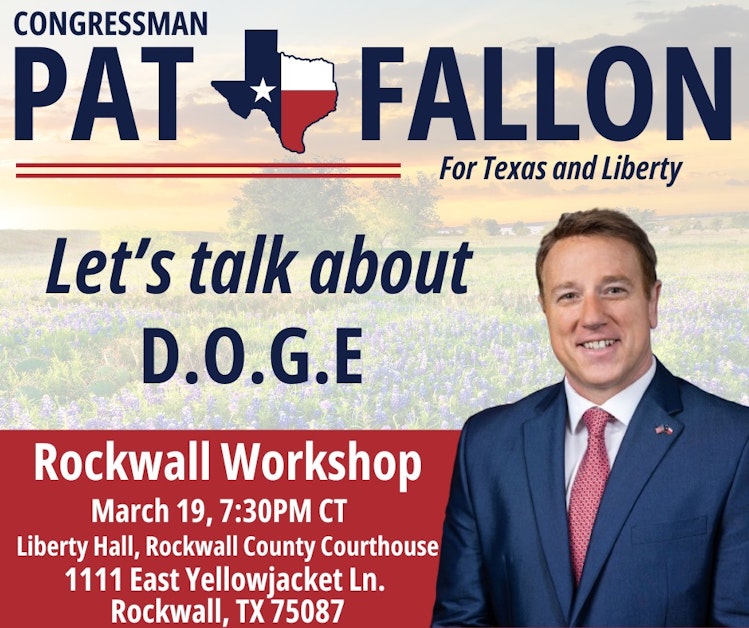 Rep Pat Fallon Workshop in Rockwall "REGISTRATION CLOSED" · Rockwall ...