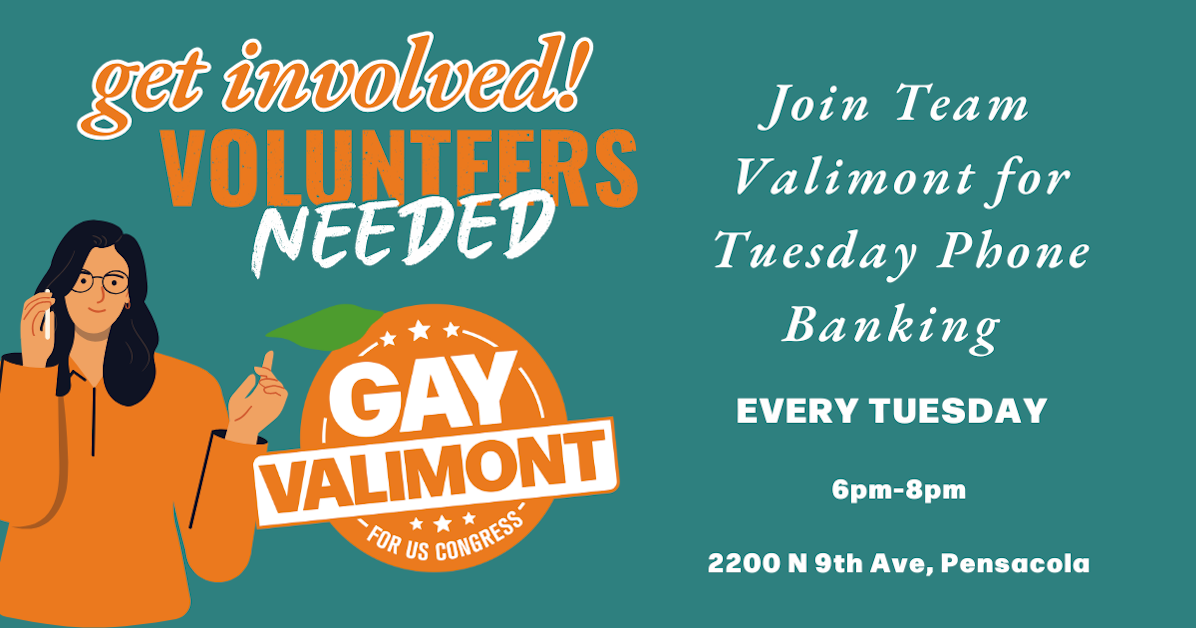 Gay Valimont for Congress Tuesday Phone Bank · The Yes She Can campaign