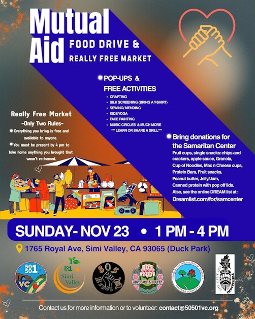 Volunteer for the Mutual Aid Food Drive and Free Market · Indivisible