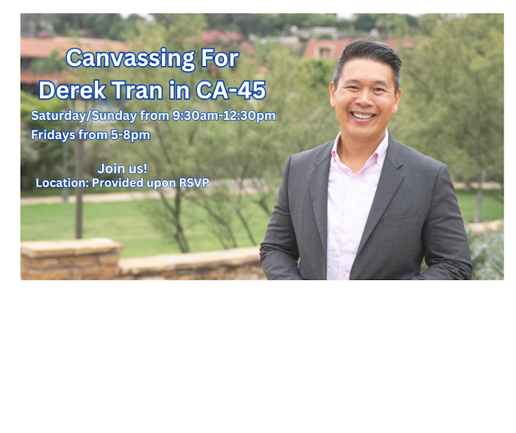 Canvass for Derek Tran! · Mobilize