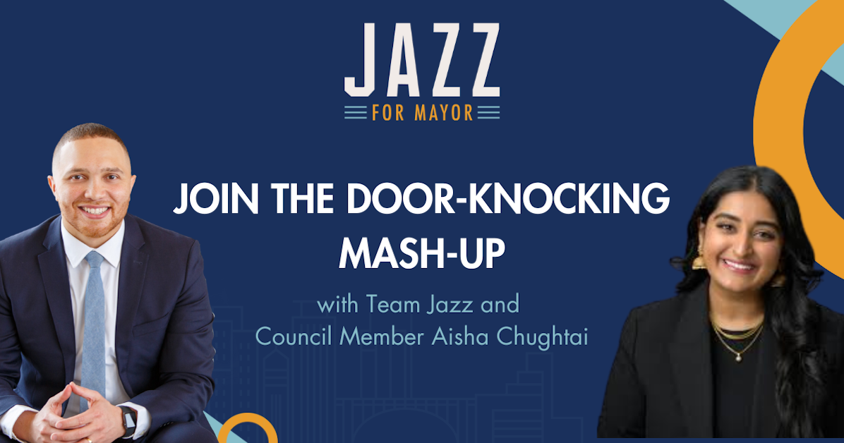 Door-knocking with Team Jazz x Council Vice President Chughtai · Mobilize