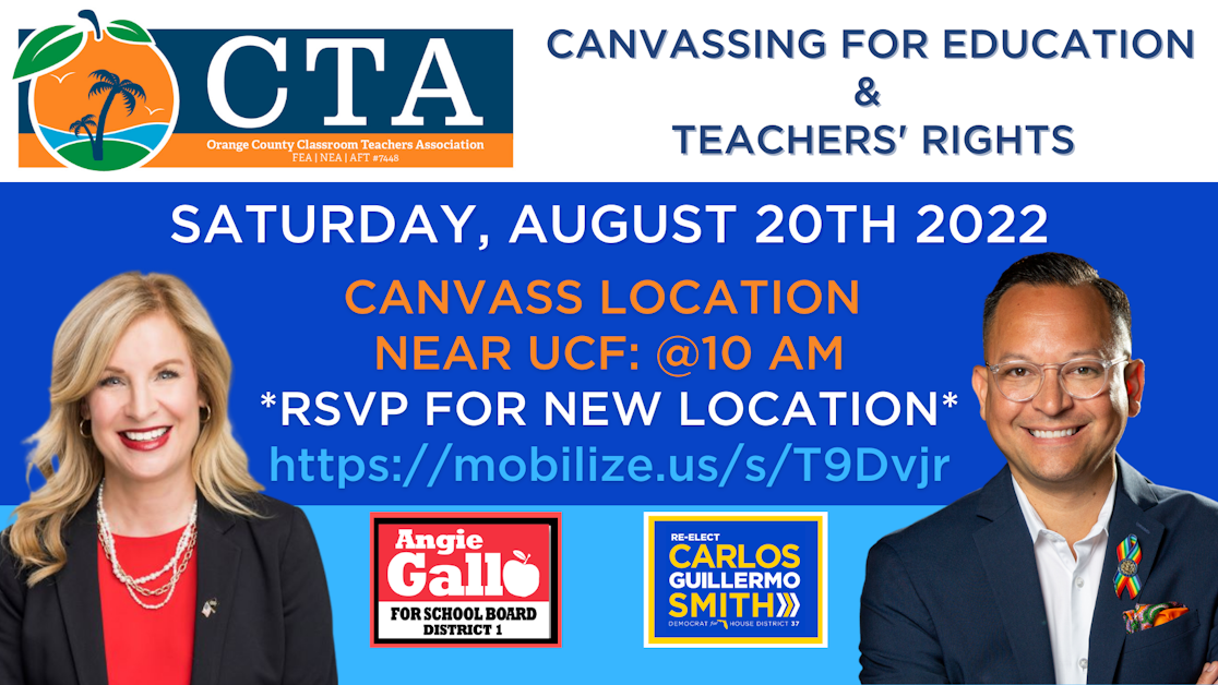 Volunteer Canvass Aug 20 with Angie Gallo + CTA · Mobilize