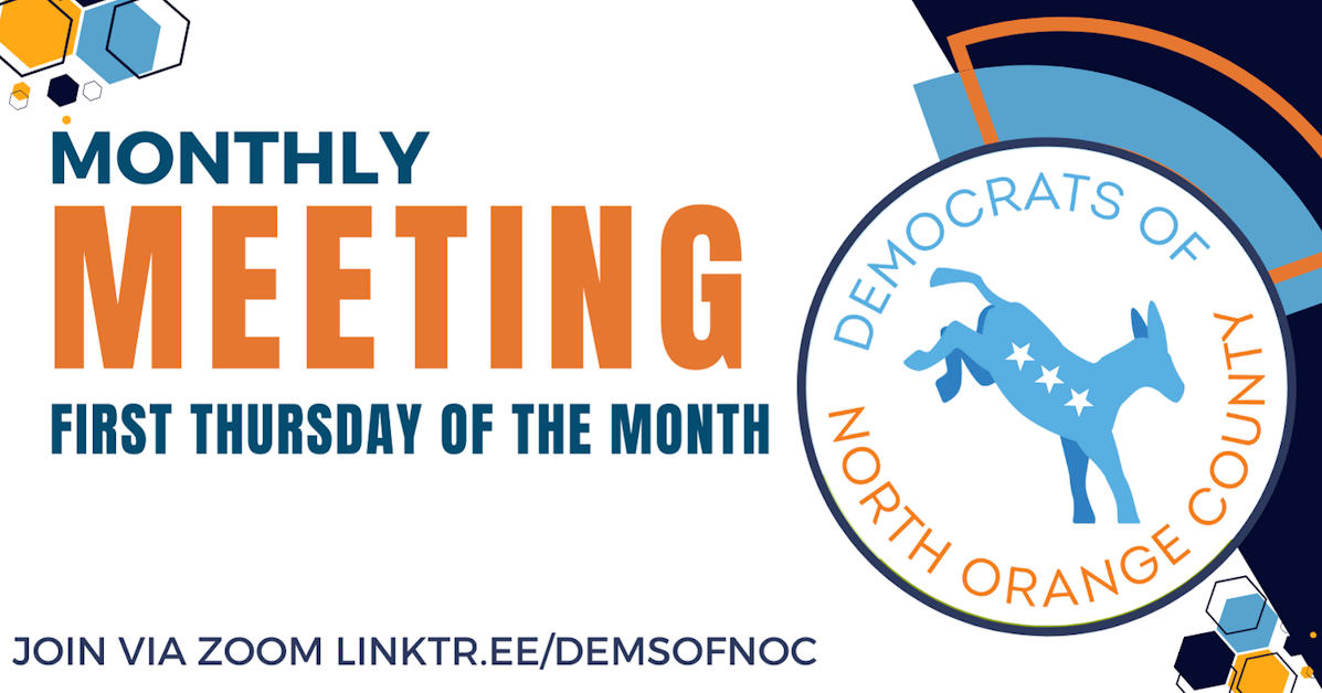 2026 DNOC Monthly Meetings · Democratic Party of Orange County