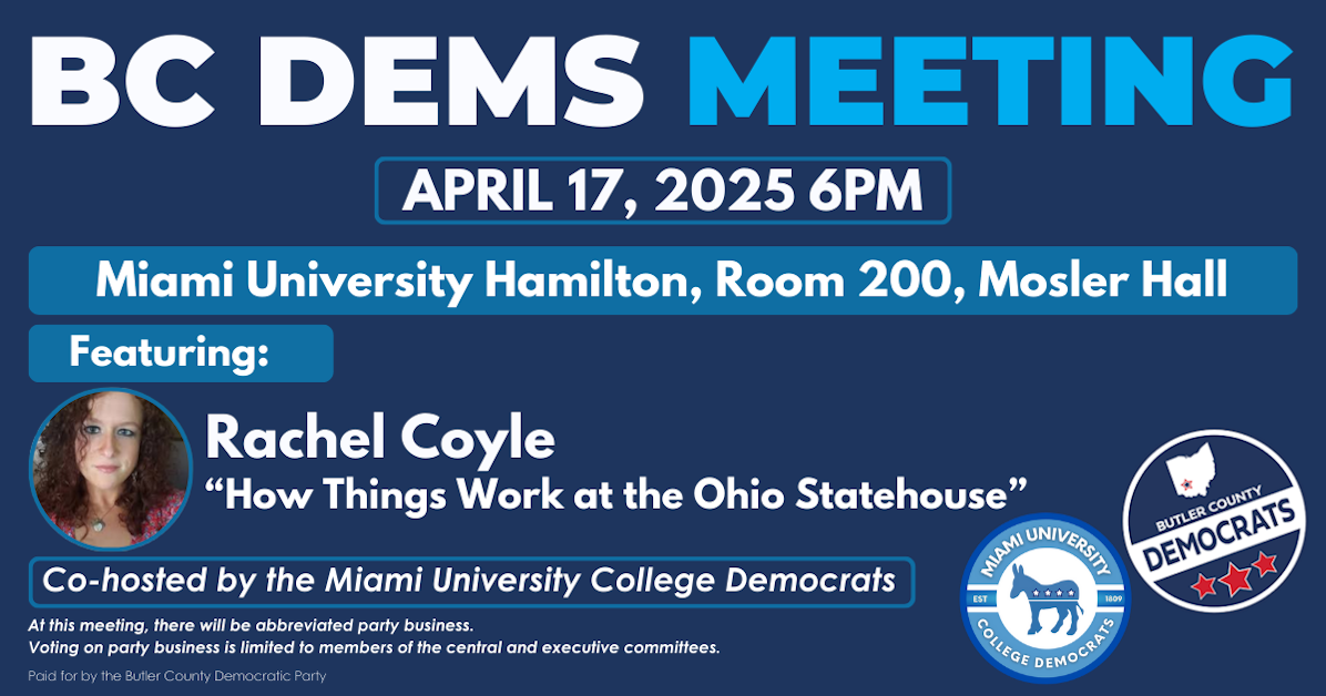Butler County (OH) Dems Meeting & Guest Speaker, Rachel Coyle · Butler ...