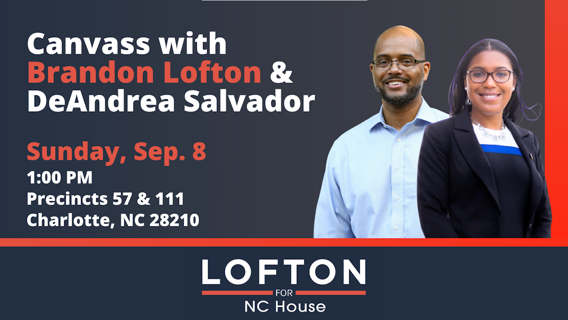 Brandon Lofton September 8 Canvass with Sen. DeAndrea Salvador · Mobilize