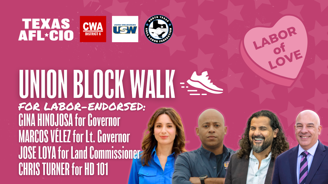 👟 Grand Prairie Union Block Walk: "Labor of Love" Primary Kick Off ...