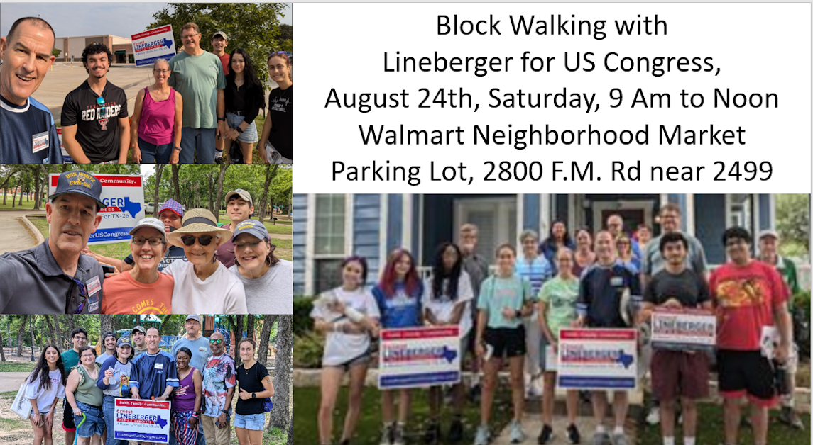 Block Walking for Lineberger for US Congress (Saturday, August 24th ...
