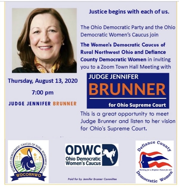 Ohio Democratic Women's Caucus Zoom Town Hall with Judge Jennifer ...