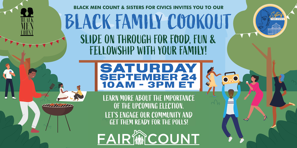 Bus Tour Kickoff at the Black Family Cookout in Pelham! · Fair Count