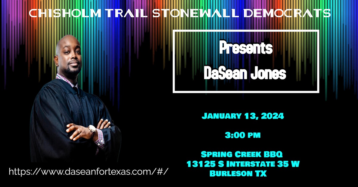 Chisholm Trail Stonewall Democrats Host DaSean Jones · Mobilize