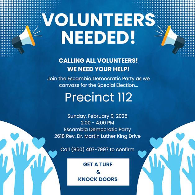 Escambia Democrats Special Election Canvassing · Escambia Democratic Party