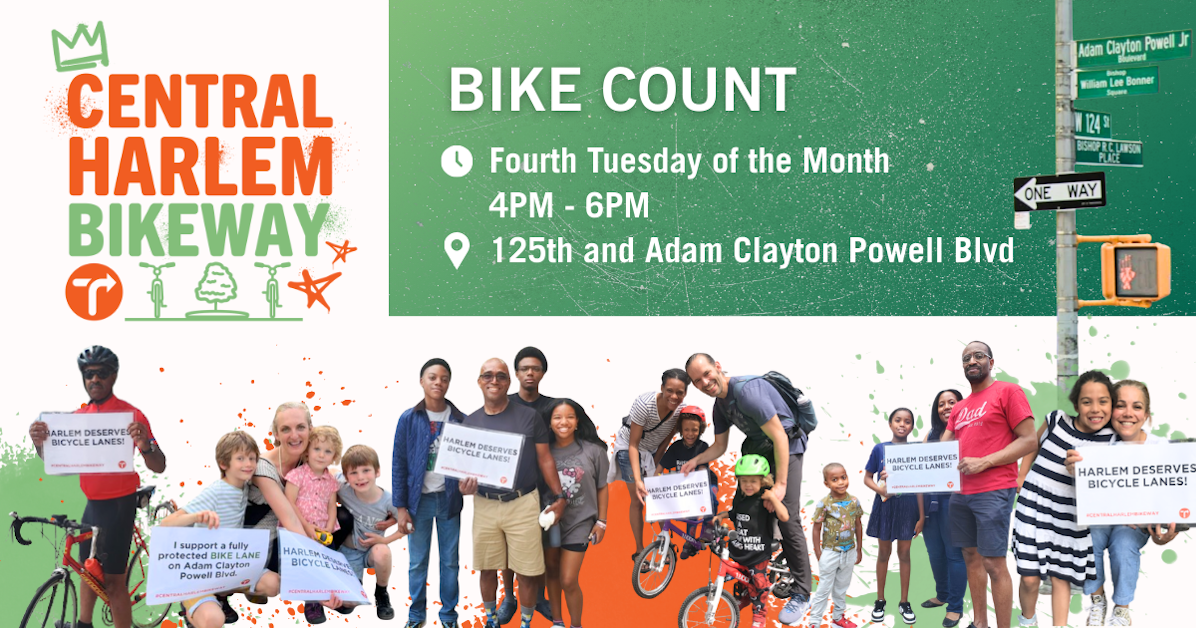 Central Harlem Bike Count Volunteer Shift · Transportation Alternatives