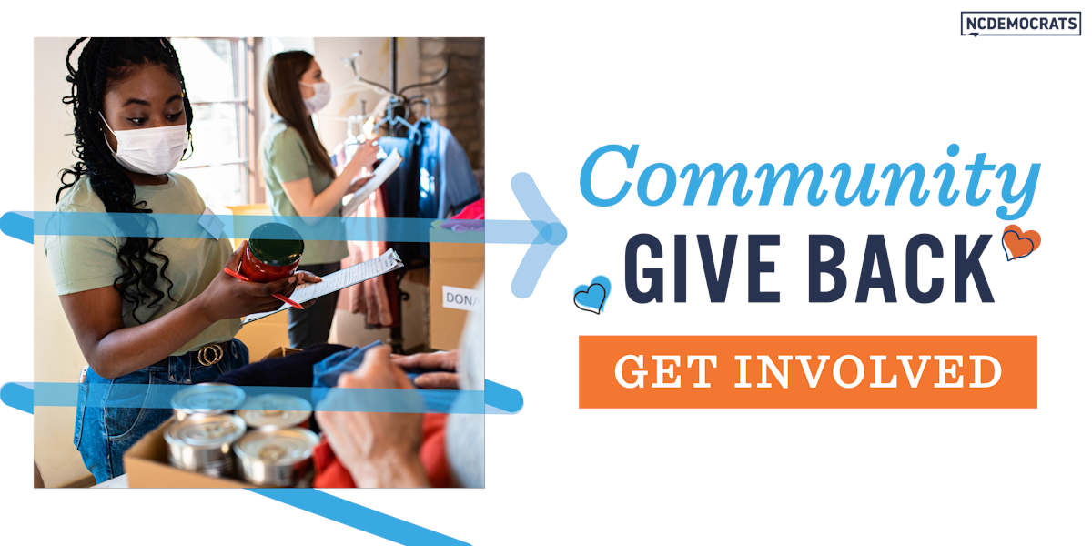 Community Give Back Event: Supplies Drive! · North Carolina Democrats