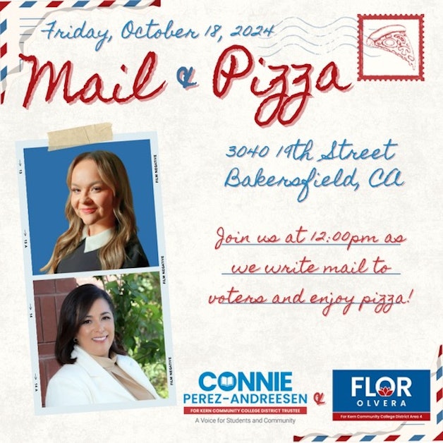 Mail & Pizza with Flor Olvera & Connie Perez-Andreesen! · Mobilize