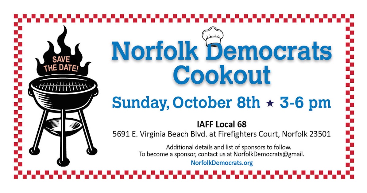Norfolk Democrats "Vote Blue" Cookout · Norfolk City Democratic Committee