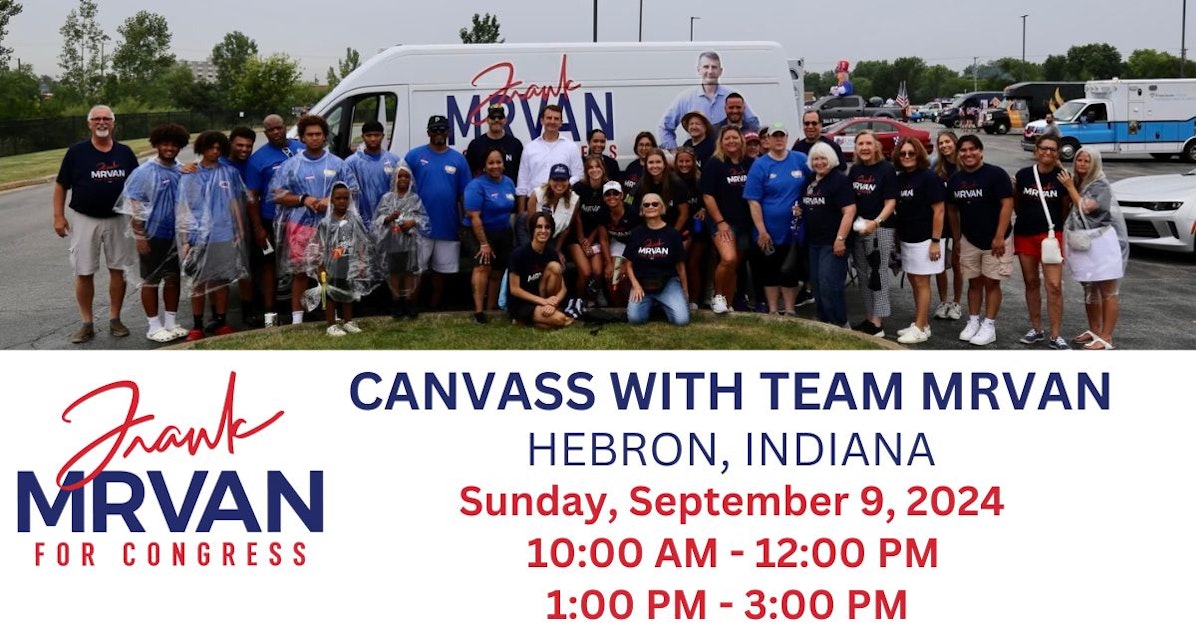 Canvass with Team Mrvan - Hebron · Frank Mrvan for Congress