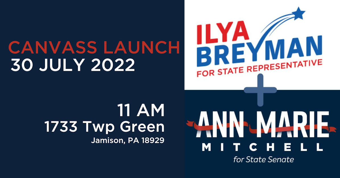 Warwick Canvass with Ann Marie Mitchell and Ilya Breyman · PA Dems ...