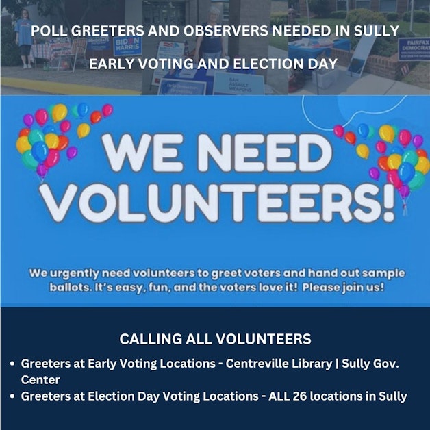 Sully Dems Election Day Training and Open House · Mobilize