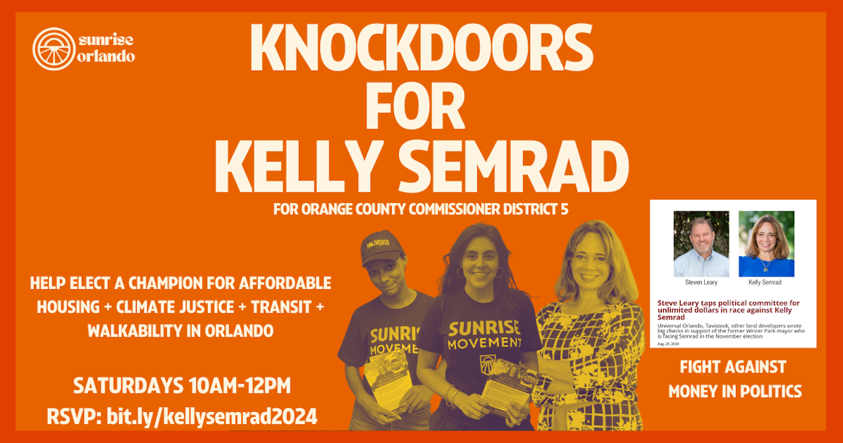 Knockdoors with Sunrise Orlando for Kelly Semrad · Sunrise Movement