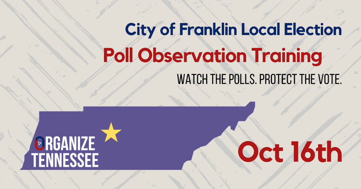Poll Observer Training for Franklin Municipal General Election · CALEB