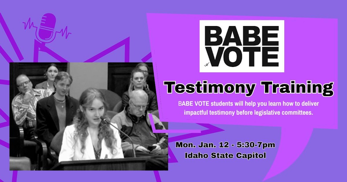 Testimony Training with BABE VOTE Students · BABE VOTE
