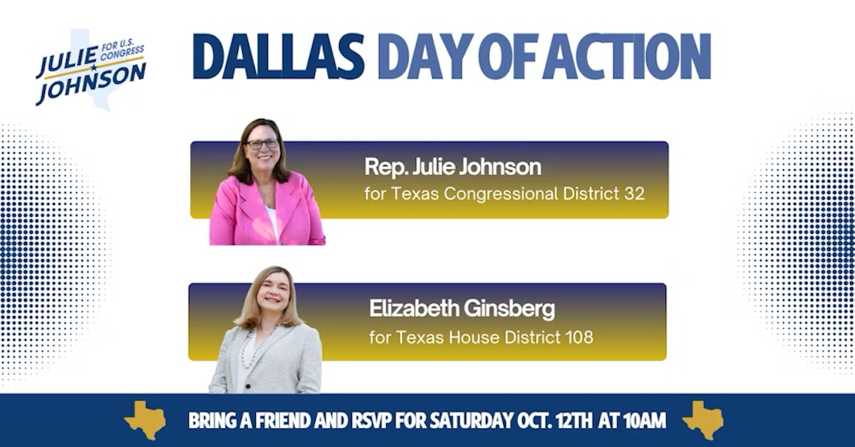 East Dallas Block Walk with Rep. Julie Johnson! · Mothers for Democracy
