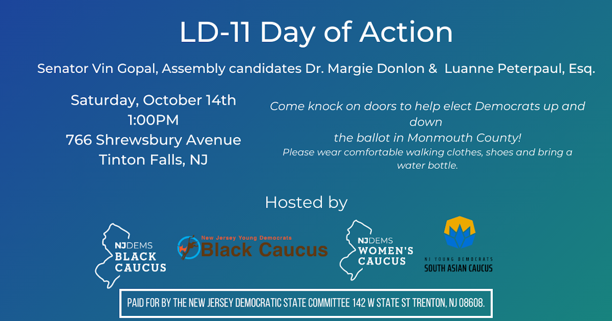 LD-11 Day of Action · New Jersey Democratic State Committee