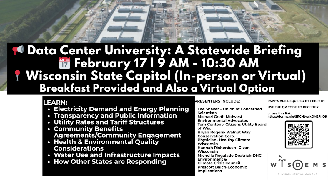 Data Center University: A Statewide Briefing · WisDems