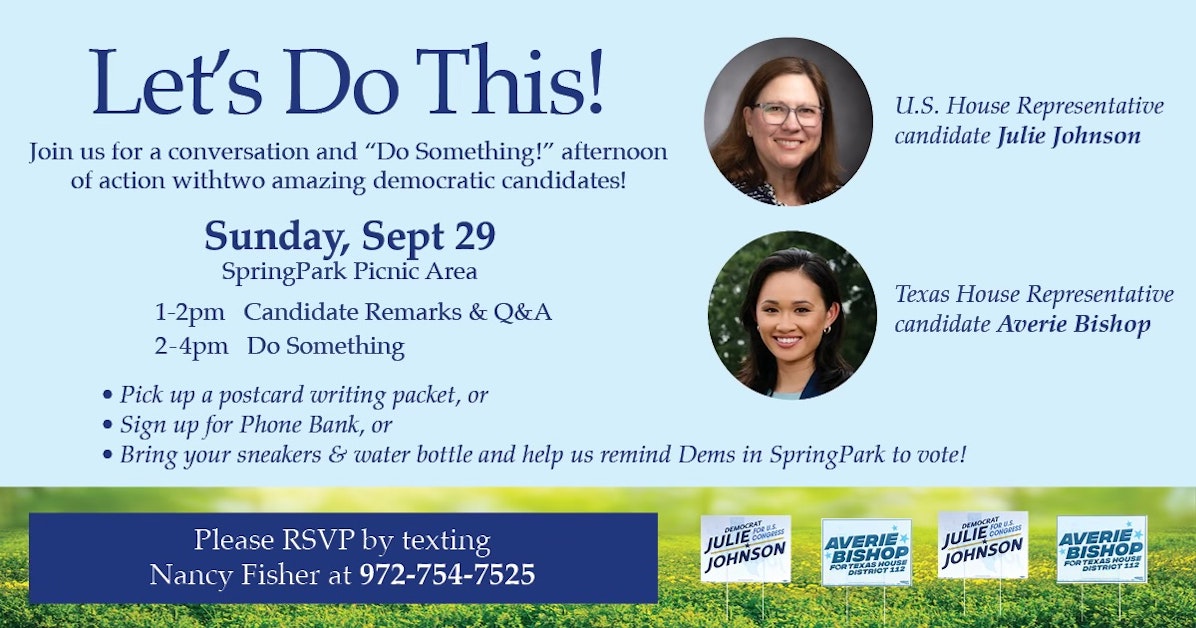Day of Action with Julie Johnson -TX CD 32 · The Yes She Can campaign