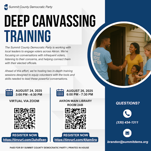 Deep Canvassing Training · Summit County Democratic Party