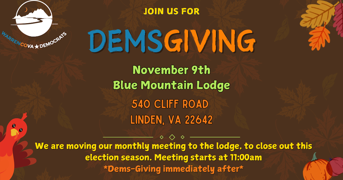 WCDC Monthly Meeting & Dems-Giving! · The Yes She Can campaign
